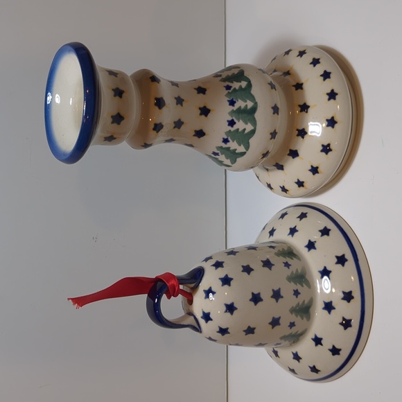 Boleslawiec | Accents | Polish Pottery Bell And Candlestick Stars And ...